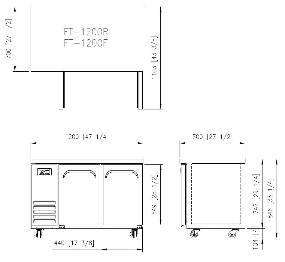 FRESH UNDER COUNTER FREEZER FT-1200F – Commercial Supplies Australia